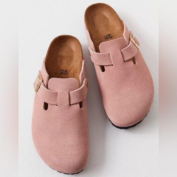 Birkenstock | Shoes | Birkenstock Boston Pink Suede Clogs | Poshmark